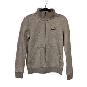 Puma | Jackets & Coats | Puma Essentials Fleece Track Jacket Light Gray ...